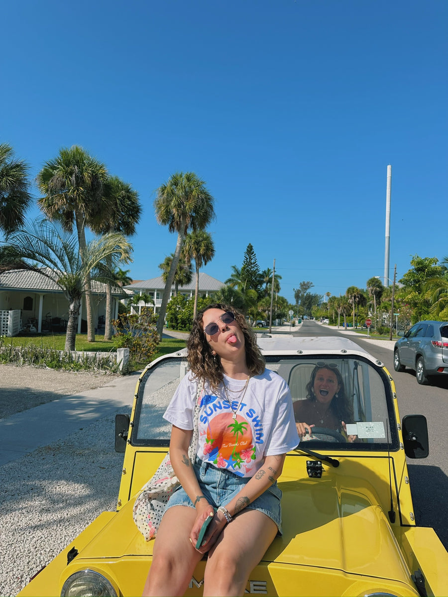 Sunset Swim Boxy Tee – The Beach Club Shop